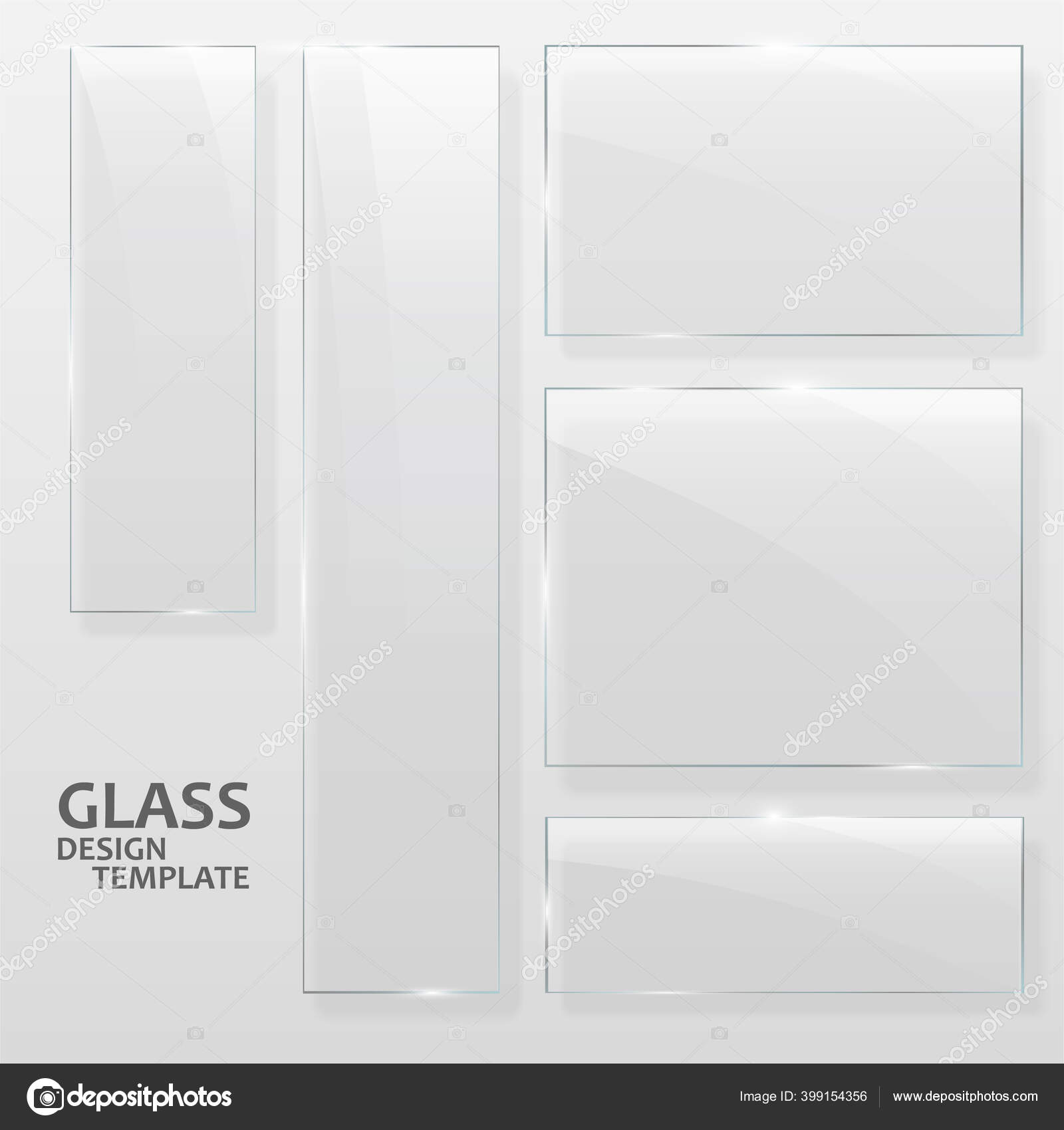 Glass Plates Set Different Shapes Glass Plates Graphic Concept Your ...