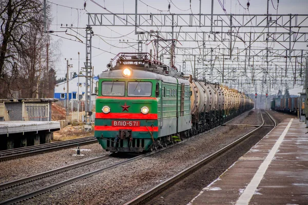 The train on the platform. Russian train. Public transport. Railway ...