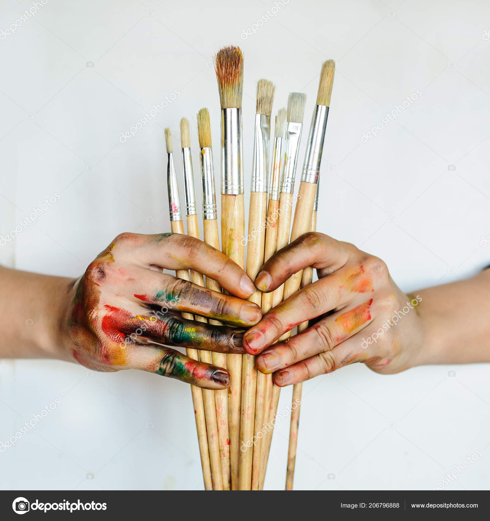 Dirty Artist Paint Brush