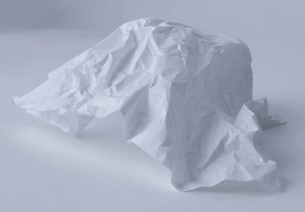 Crumpled notebook sheet on white background.photo with copy space ...