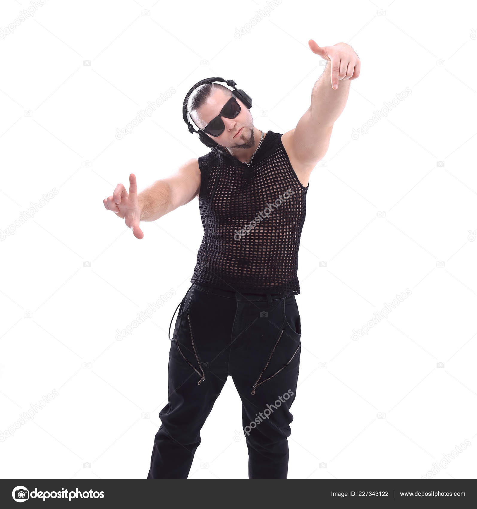 Cool rapper showing thumbs up .isolated on white Stock Photo by ...