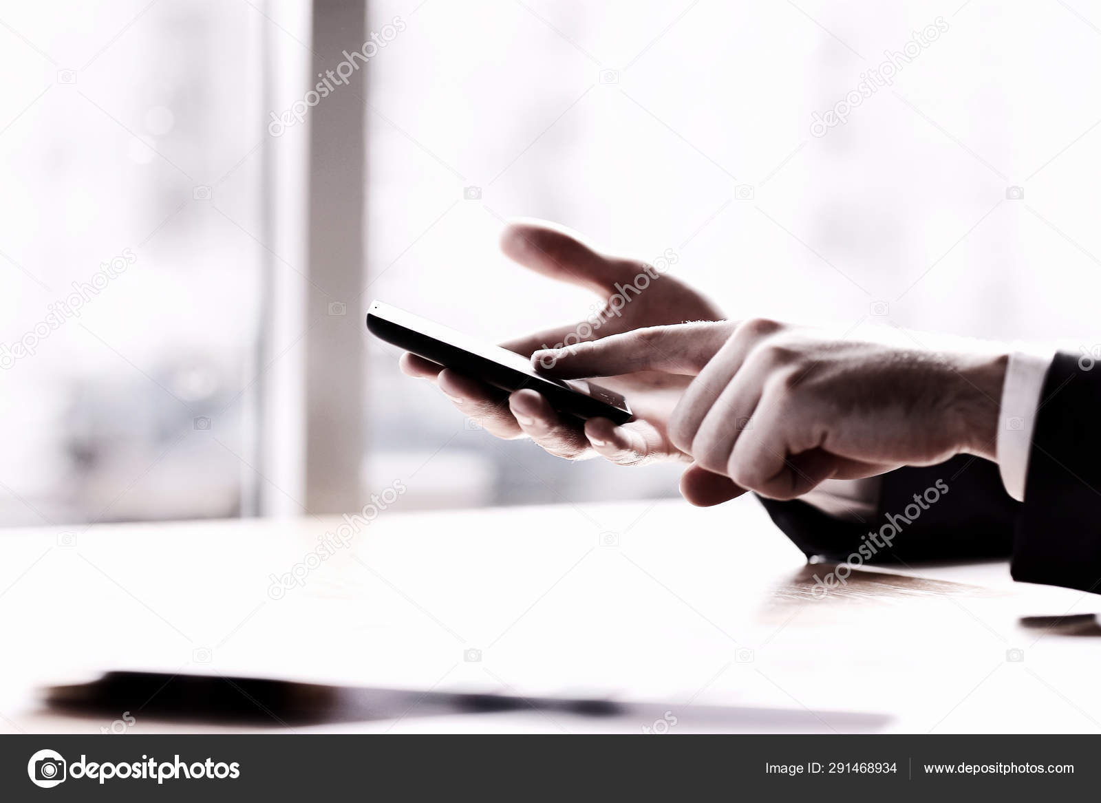 Close up.modern man typing text on a smartphone Stock Photo by ...