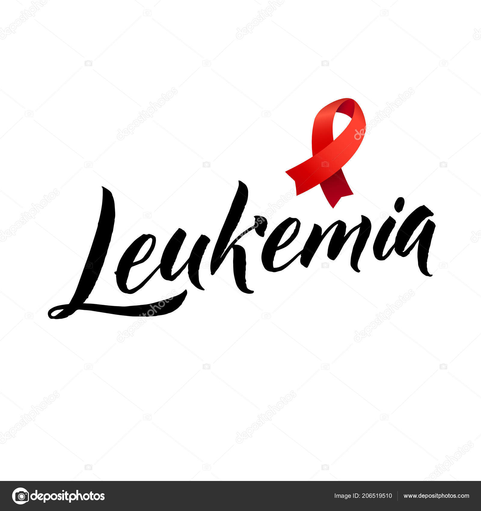 Leukemia Poster. Blood Cancer Awareness Label. Vector Tamplate with Red ...