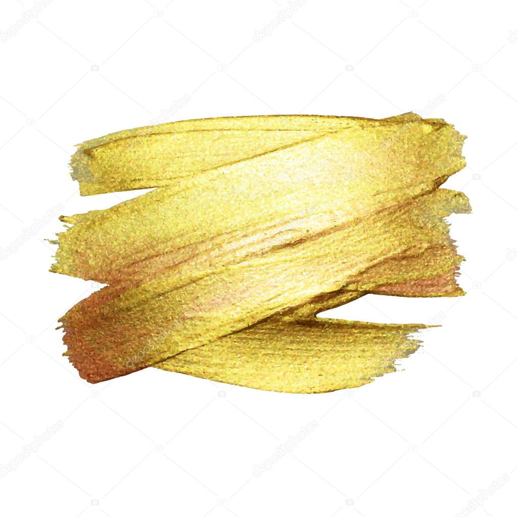 Ilustración de manchas de pintura de textura dorada. Elementos de ...