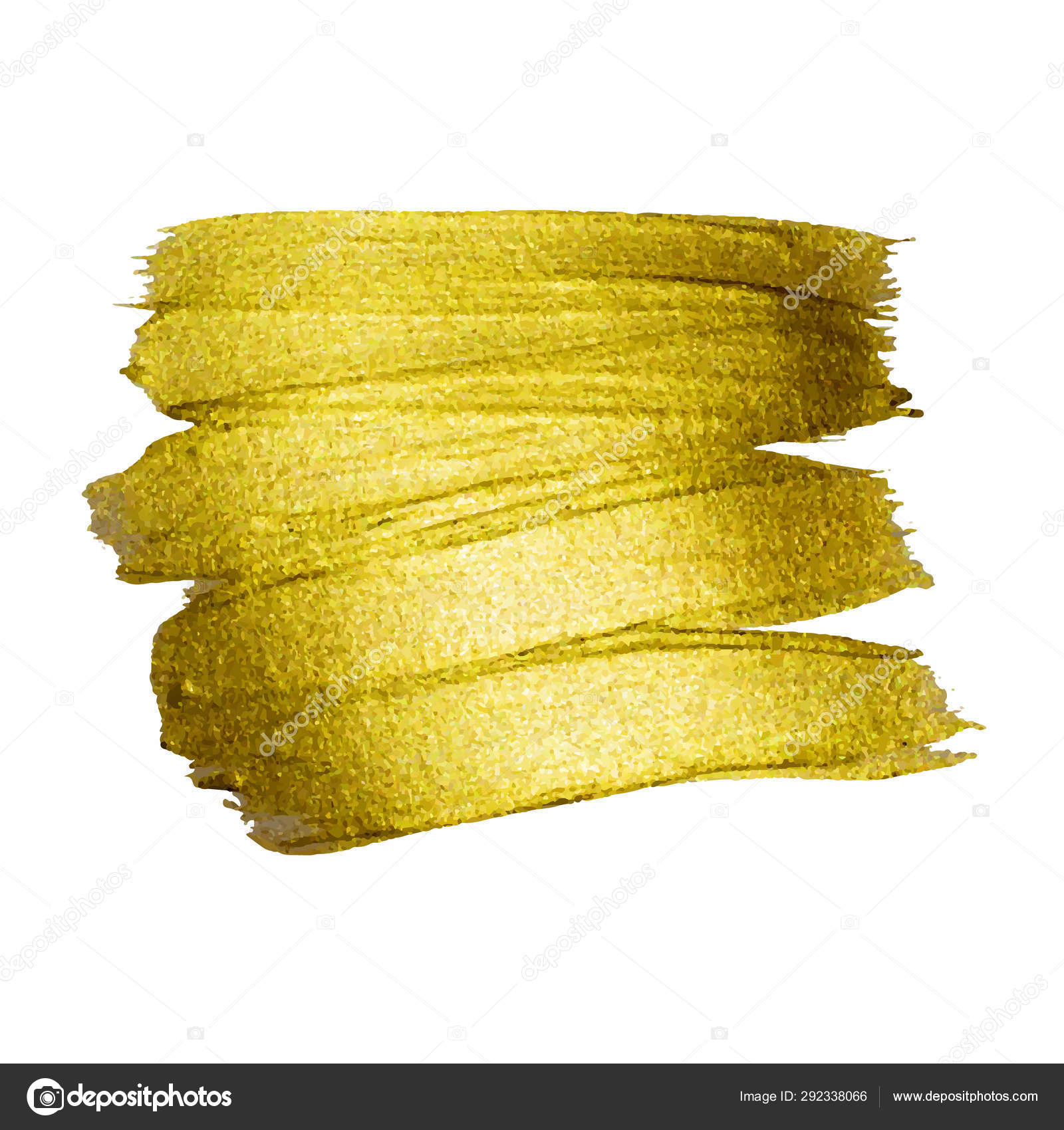 Gold Texture Paint Stain Illustration. Hand drawn brush stroke design ...