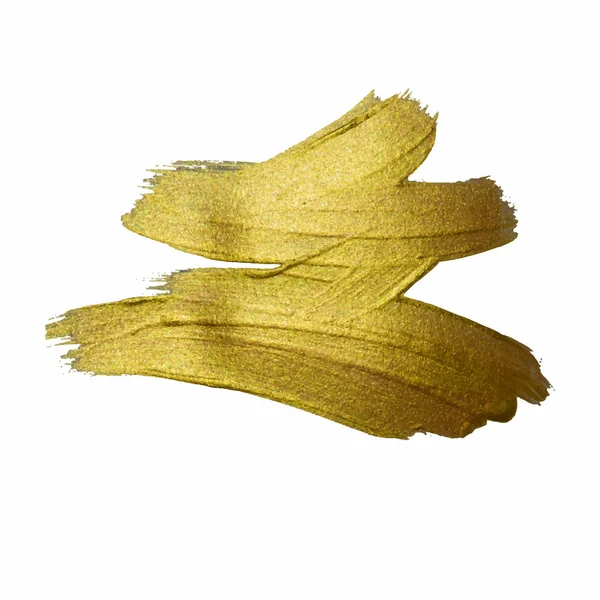 Gold Texture Paint Stain Illustration. Hand drawn brush stroke design ...