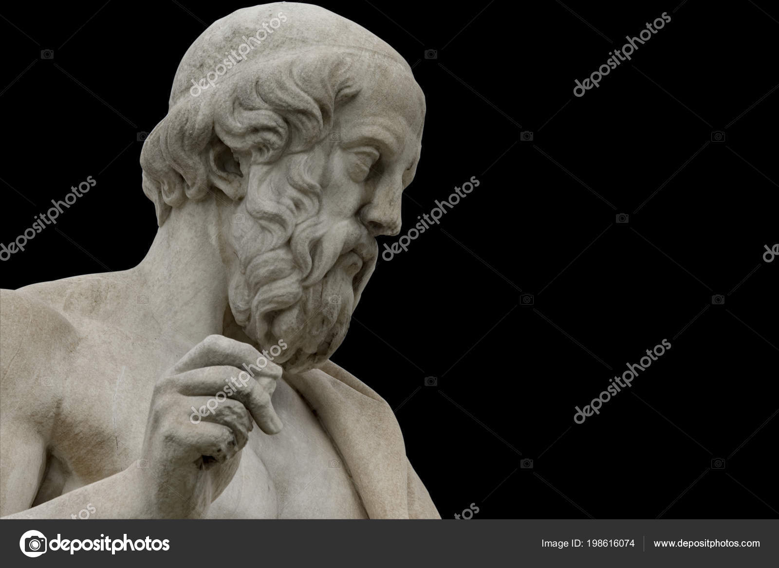 Classic Statue Plato Side Close — Stock Photo © araelf #198616074 Classic Statue Plato Side Close — Stock Photo © araelf #198616074