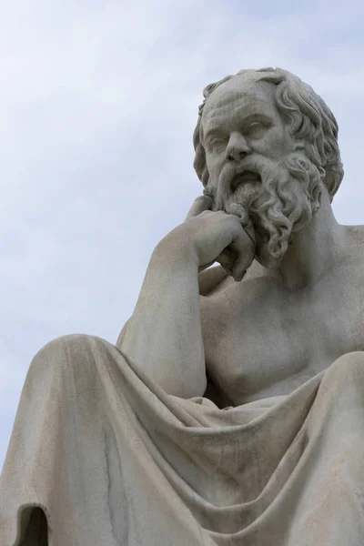 Classic Statue Greek Philosopher Socrates Close Blue Sky Clouds Stock ...