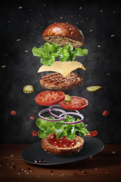 309 Exploded burger Stock Photos, Images | Download Exploded burger ...