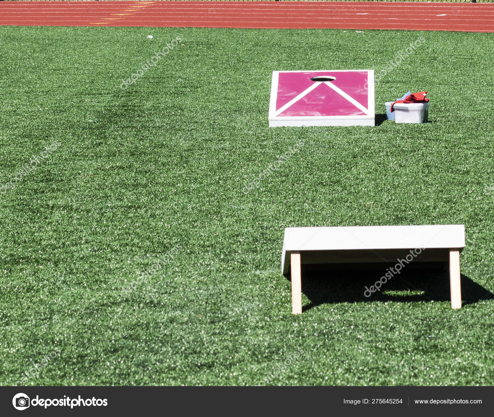 Red And White Football Field Turf