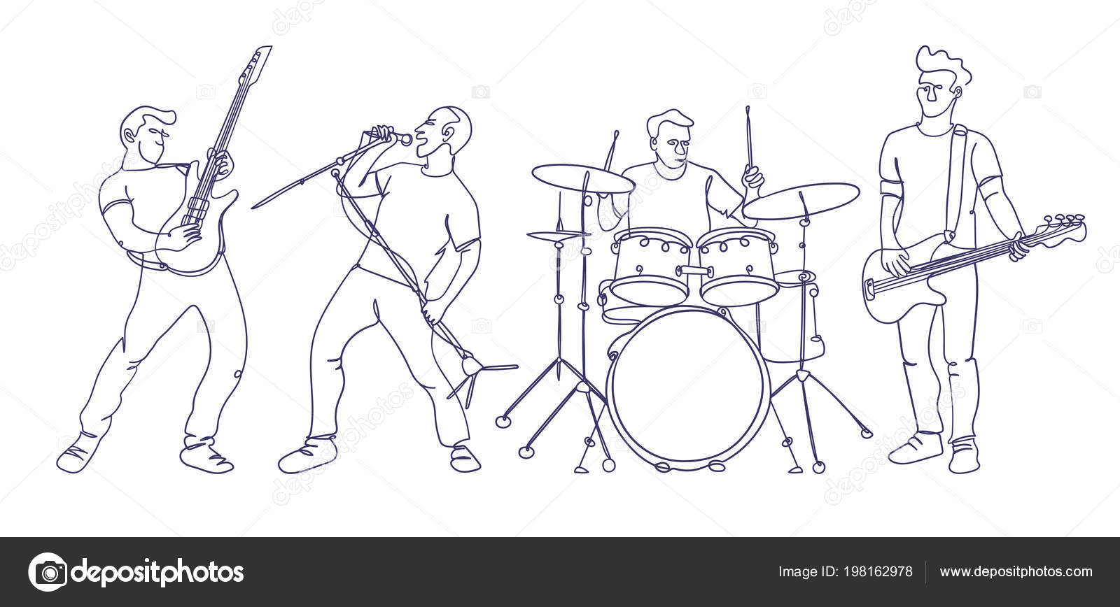 Rock Drummer Drawing