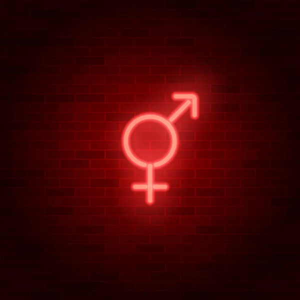Female And Male Gender Symbols A Symbol An Icon Made In A Neon Style