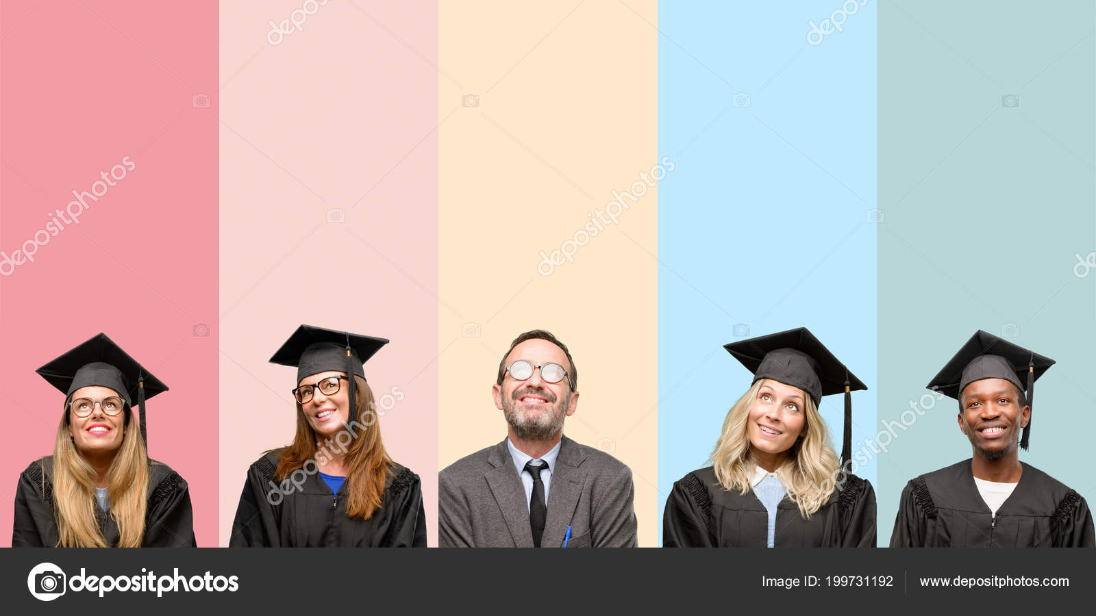 Senior Teacher His Graduate Students Thinking Looking Expressing Doubt ...