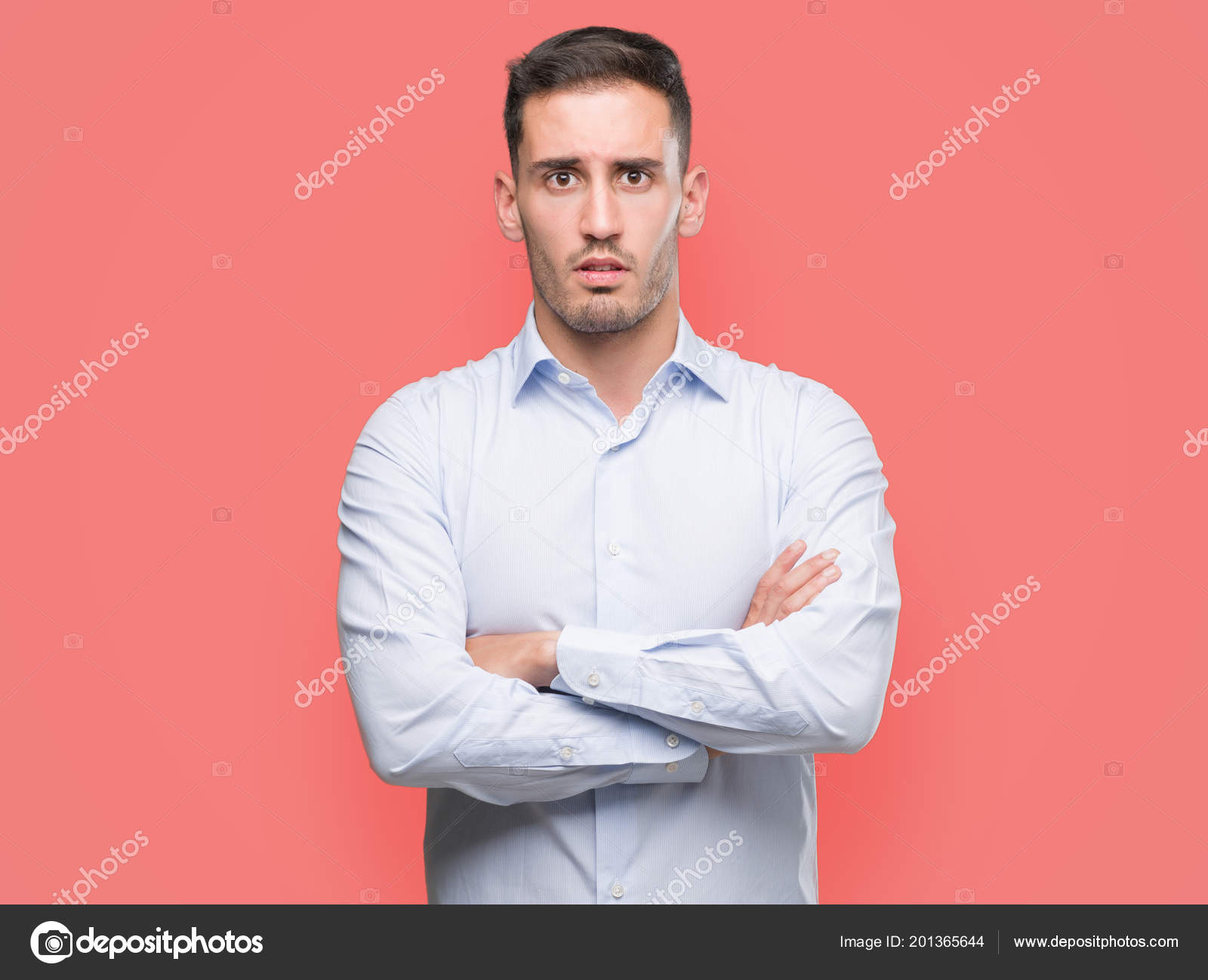 Handsome Young Businessman Skeptic Nervous Disapproving Expression Face ...