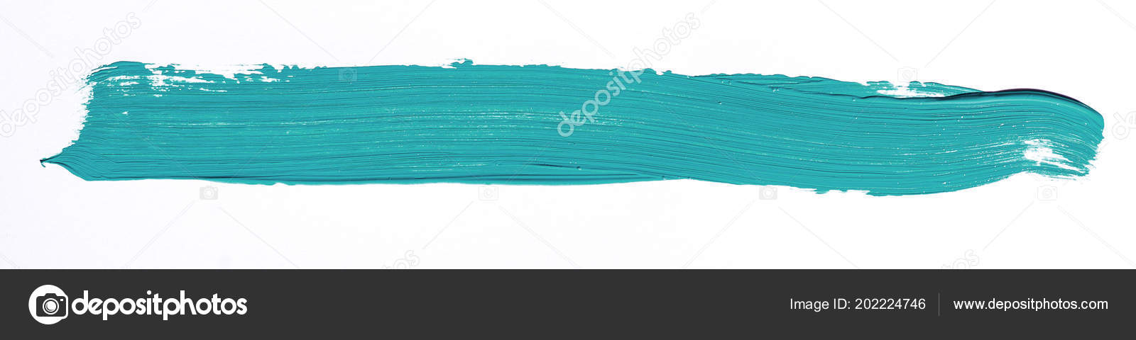 Turquoise Brush Stroke Isolated White Background Stock Photo by ...