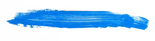 Blue stroke of the paint brush isolated on white — Stock Photo ...