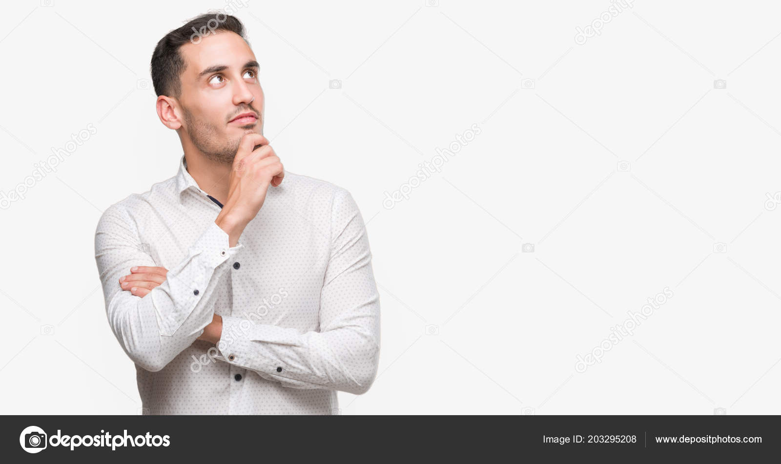 Handsome Young Business Man Serious Face Thinking Question Very ...