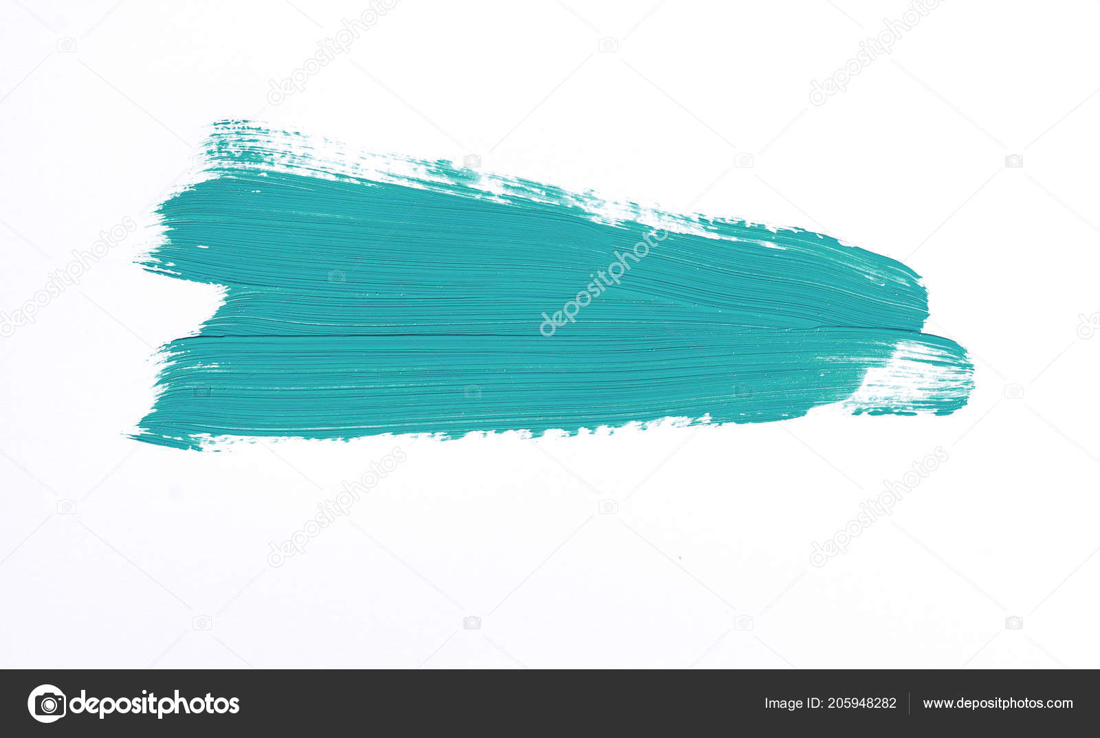 Turquoise Brush Stroke Isolated White Background Stock Photo by ...