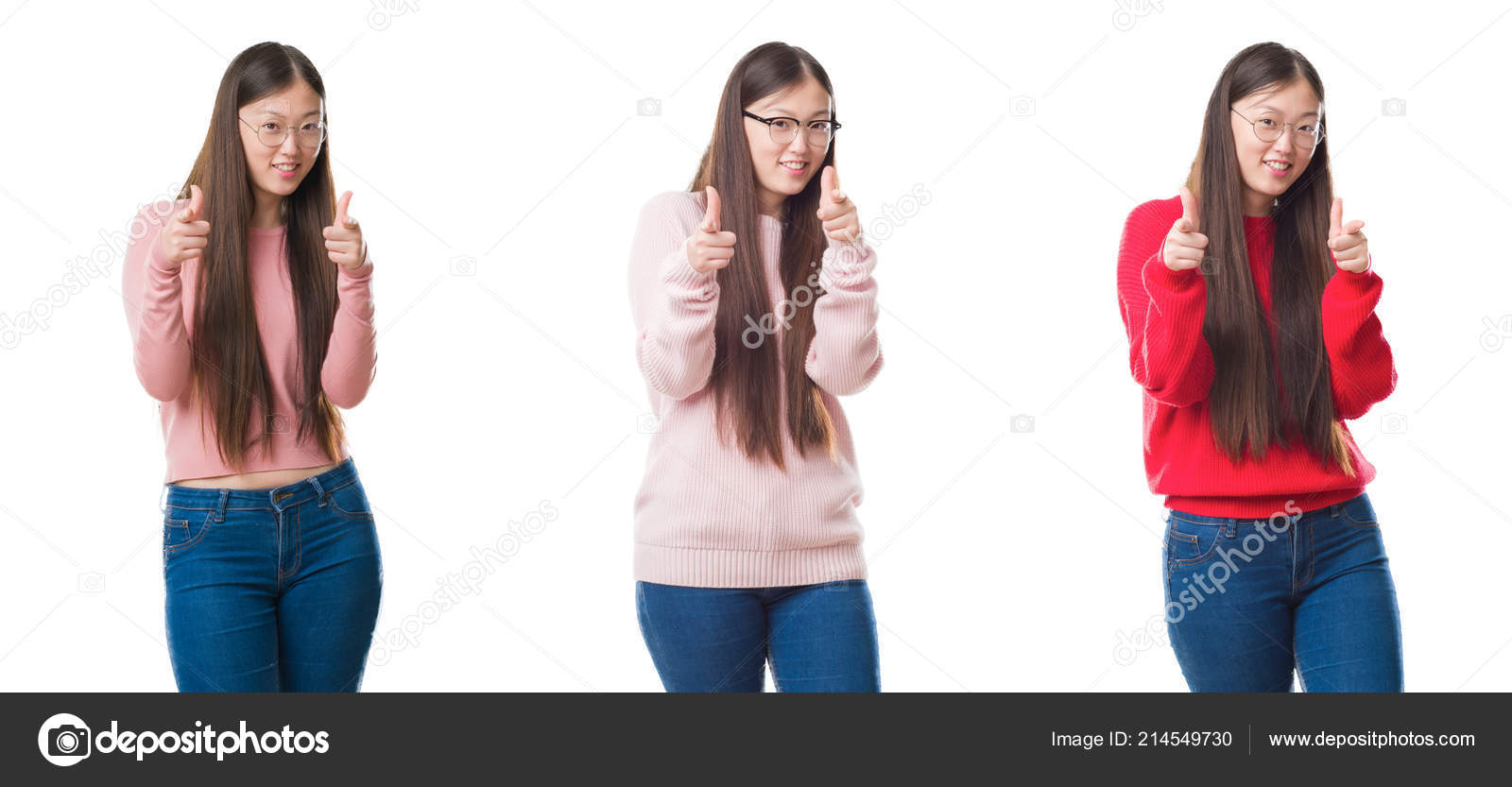 Collage Young Beautiful Chinese Woman Isolated Background Pointing ... Collage Young Beautiful Chinese Woman Isolated Background Pointing ...