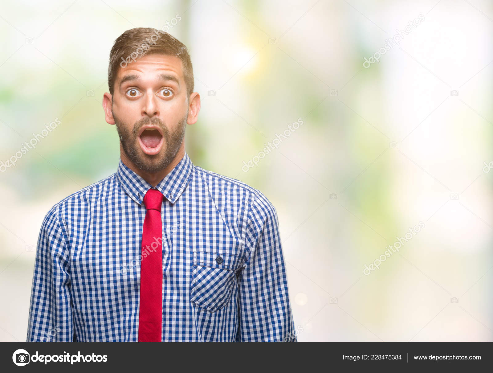 Young Handsome Business Man Isolated Background Afraid Shocked Surprise Expression Stock Photo ...