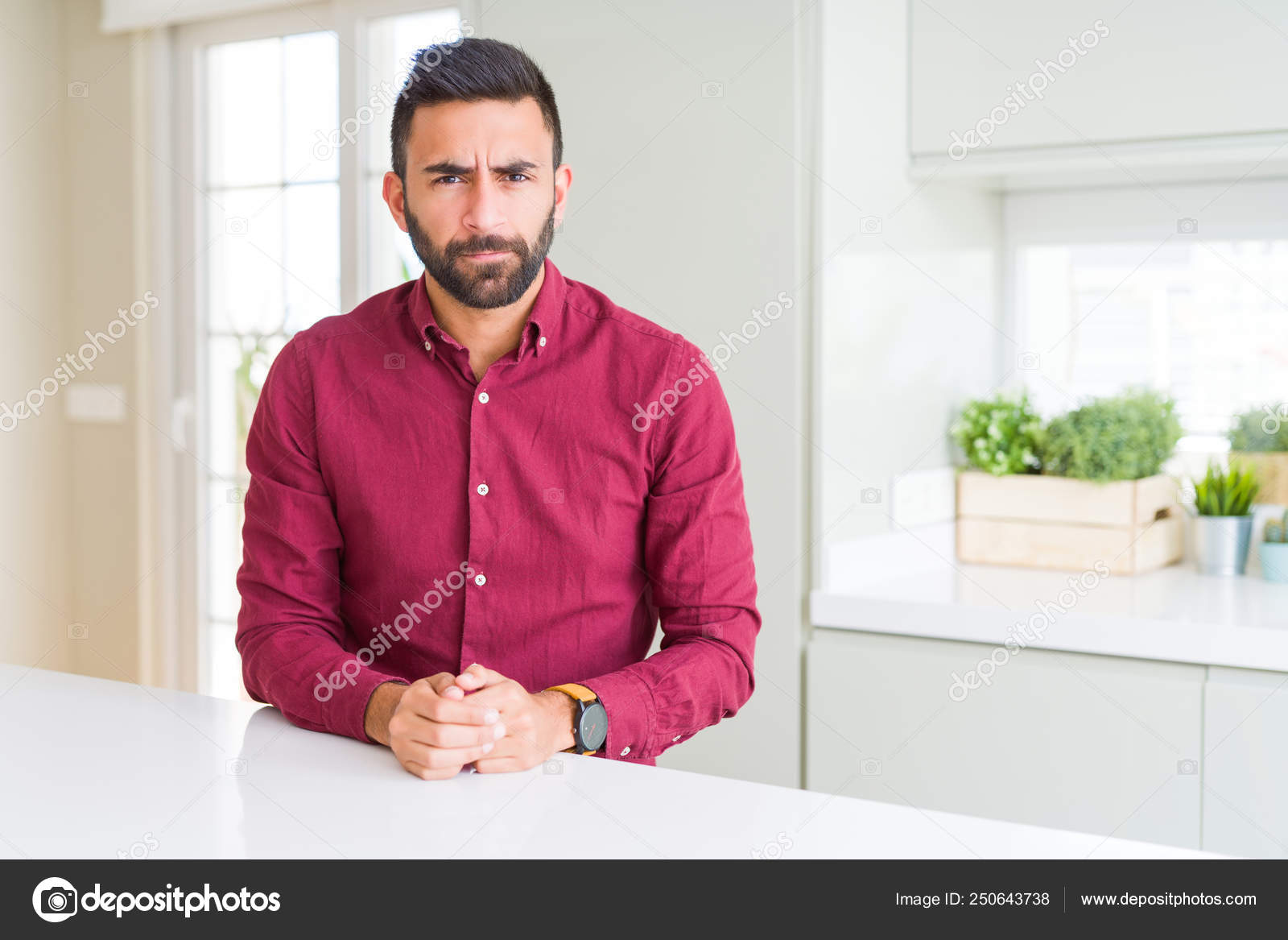 Handsome Hispanic Business Man Skeptic Nervous Frowning Upset Because ... Handsome Hispanic Business Man Skeptic Nervous Frowning Upset Because ...