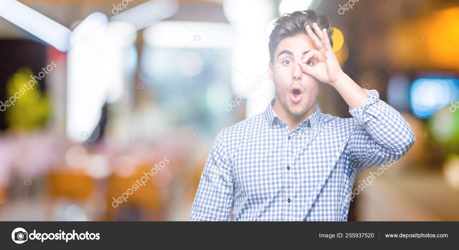 Young Handsome Business Man Isolated Background Doing Gesture Shocked Surprised — Stock Photo ...