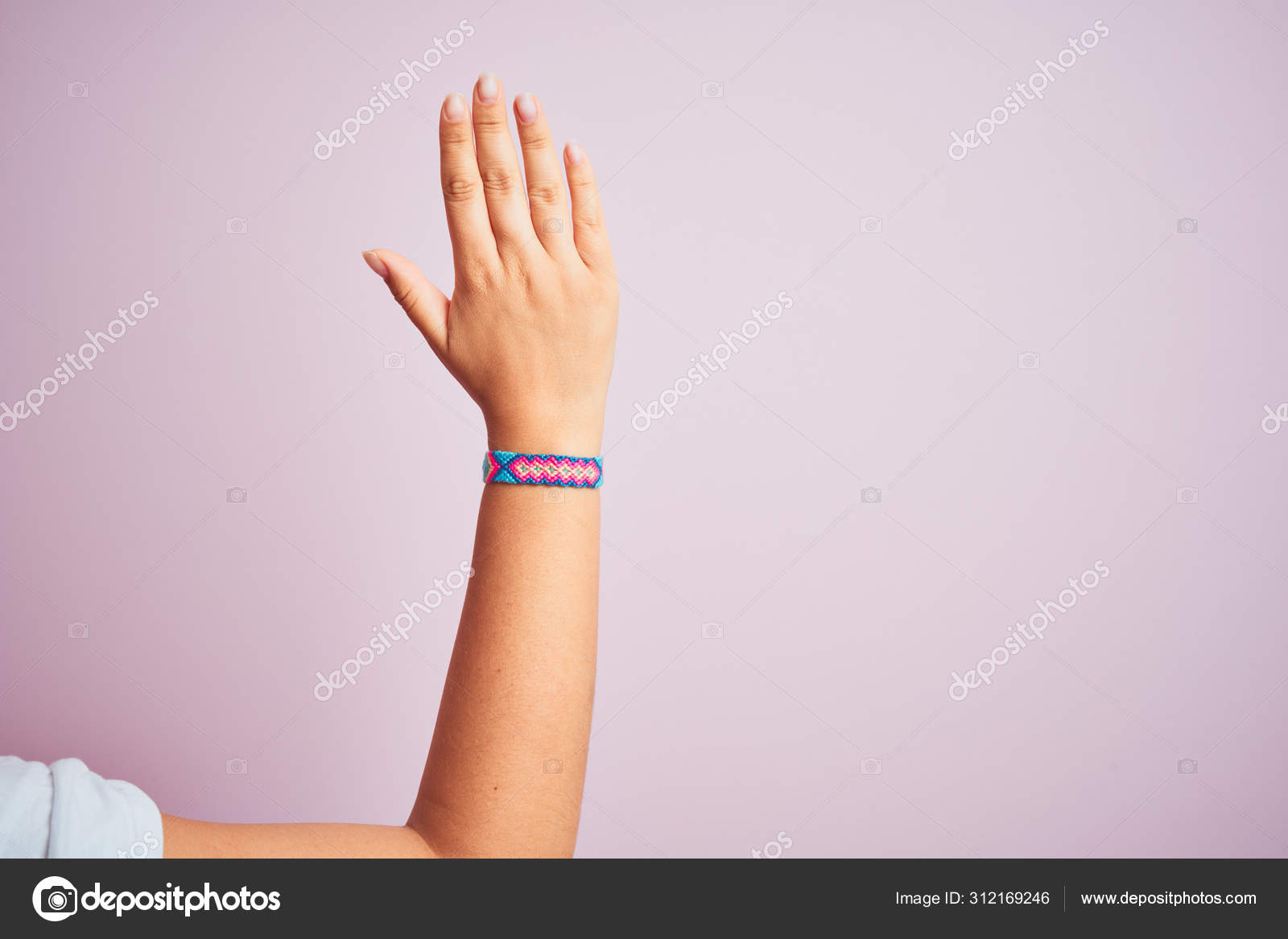 Arm Model Woman Beautiful Handmade Colorful Bracelet Wrist — Stock ...