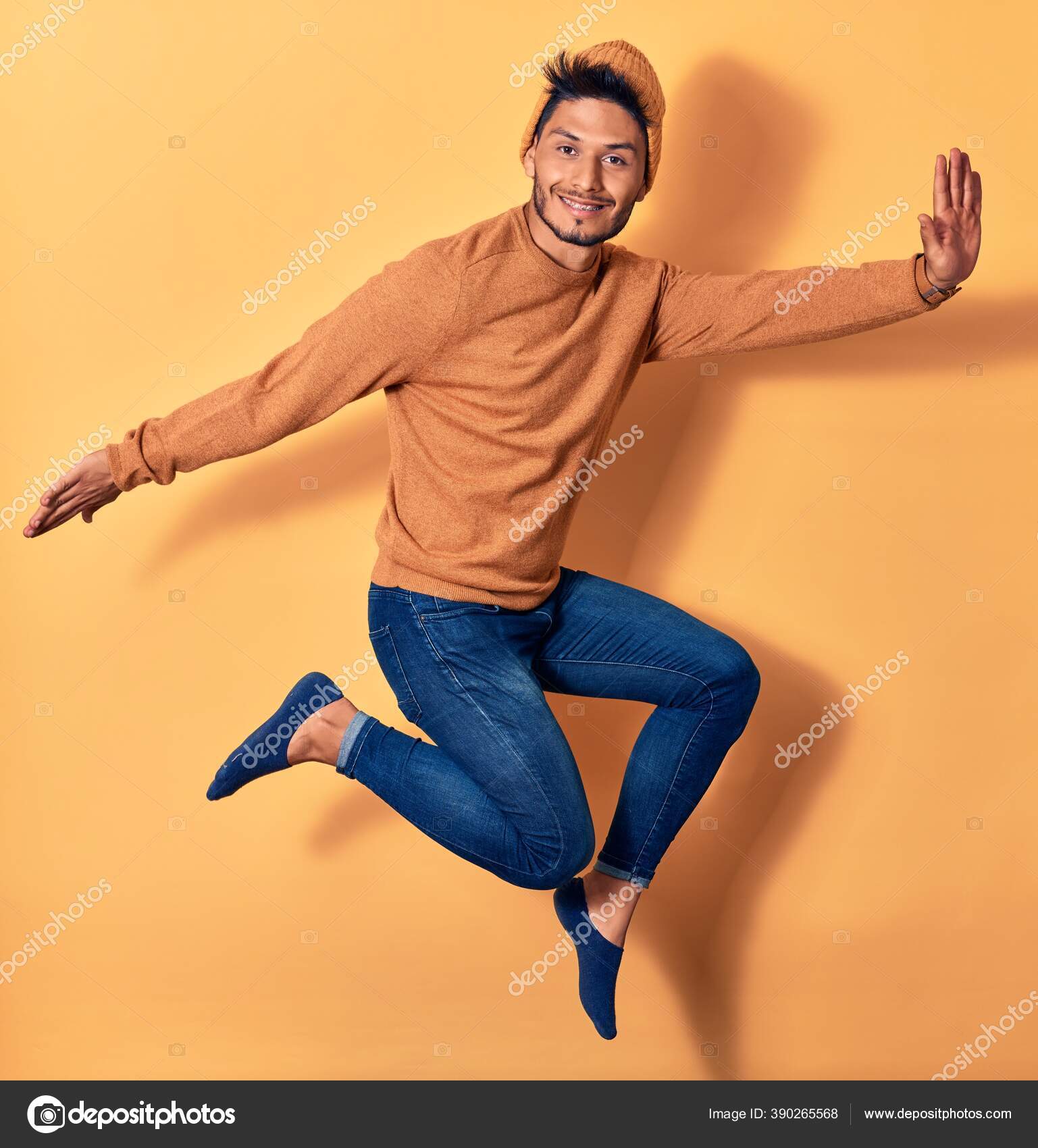Man Happy Skipping