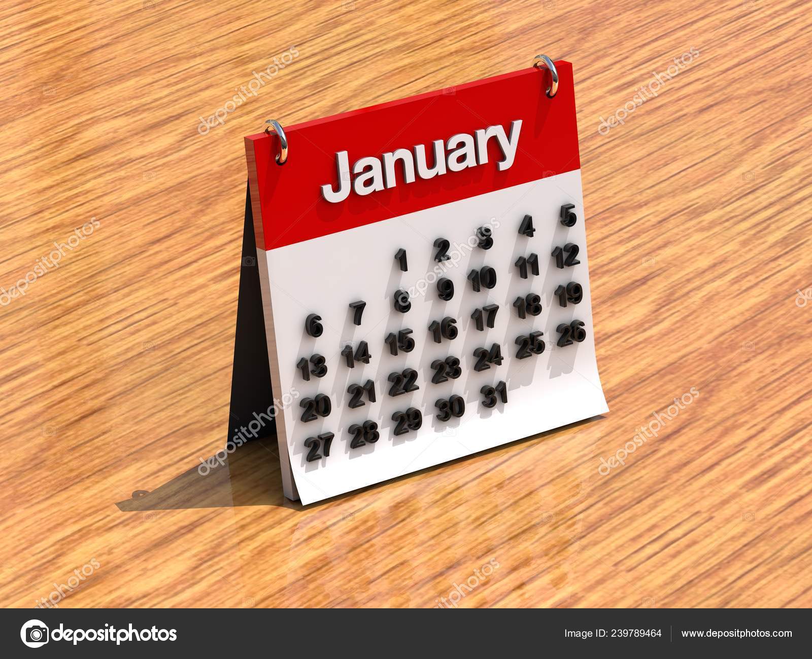 Shiny Standing Red White Calendar — Stock Photo © gravityimaging #239789464