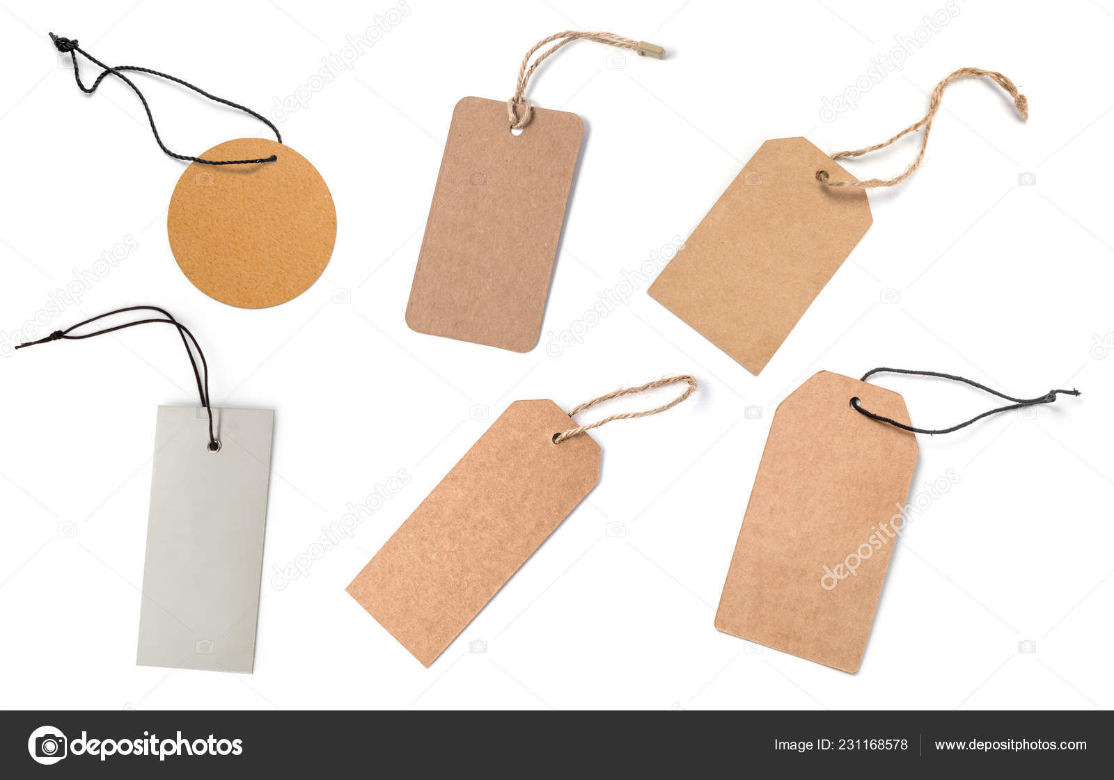 Collection Various Price Label Notes White Background Each One Shot ...