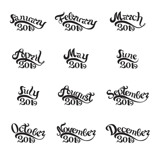Months lettering imágenes de stock de arte vectorial | Depositphotos