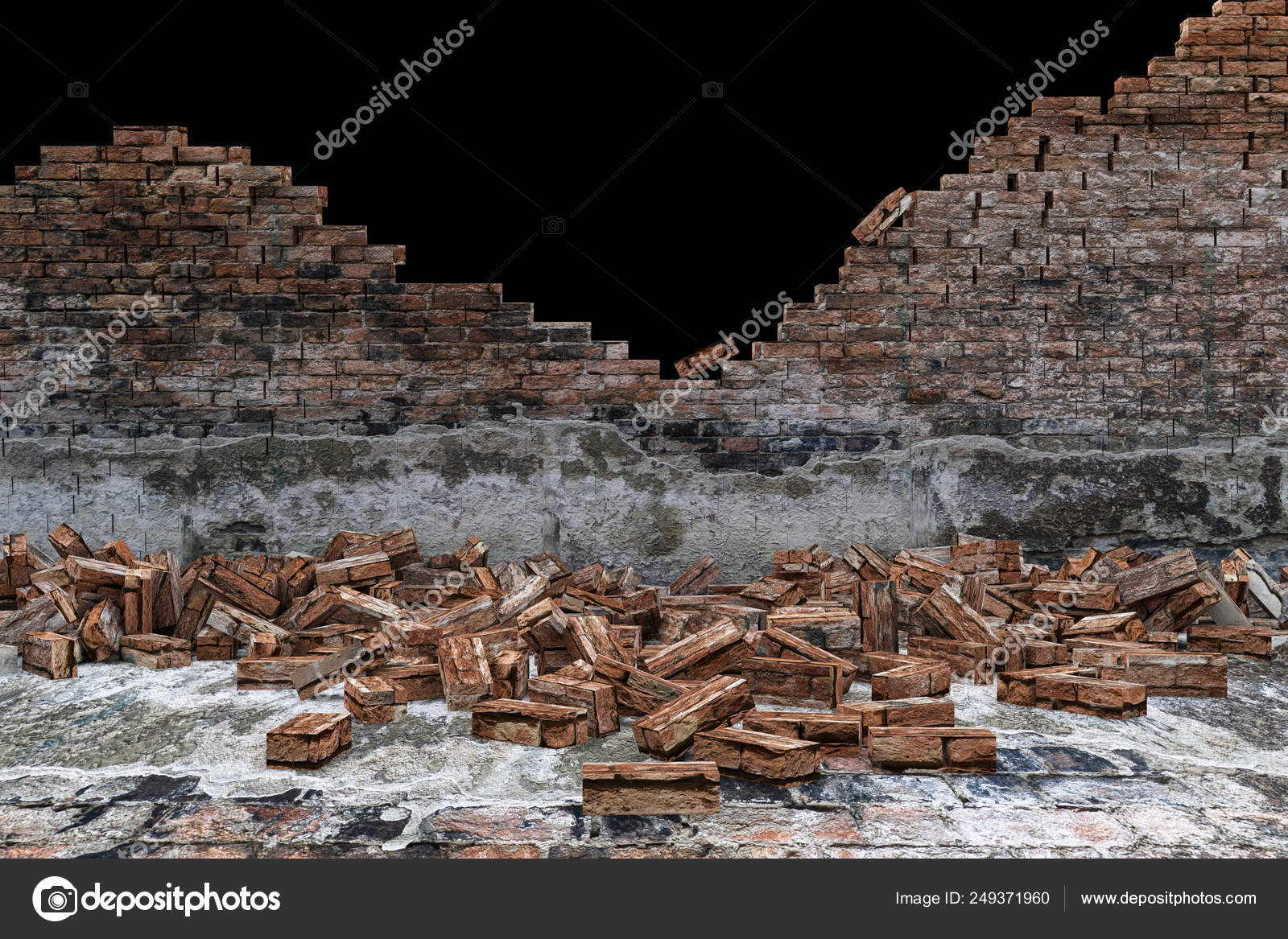 Broken Down Brick Wall