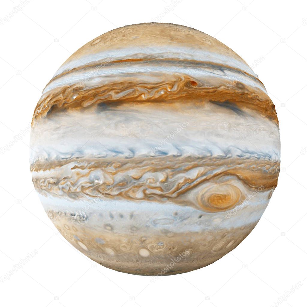 Jüpiter Gezegeni Izole Beyaz Arka Plan Üzerinde Nasa Tarafından ...