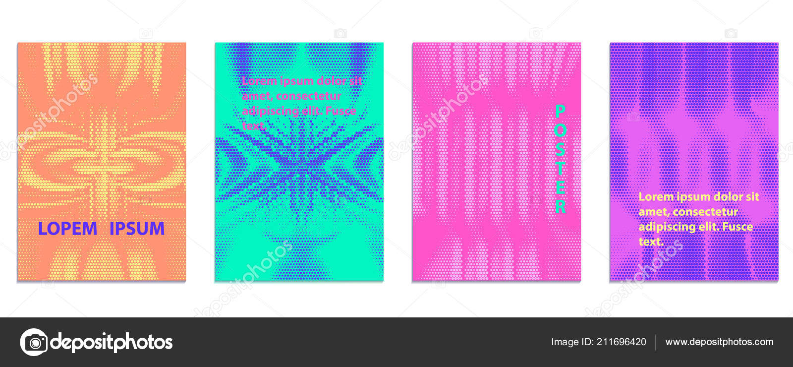 Wave Abstract Halftone Poster Design Template Wave Gradient Background ...