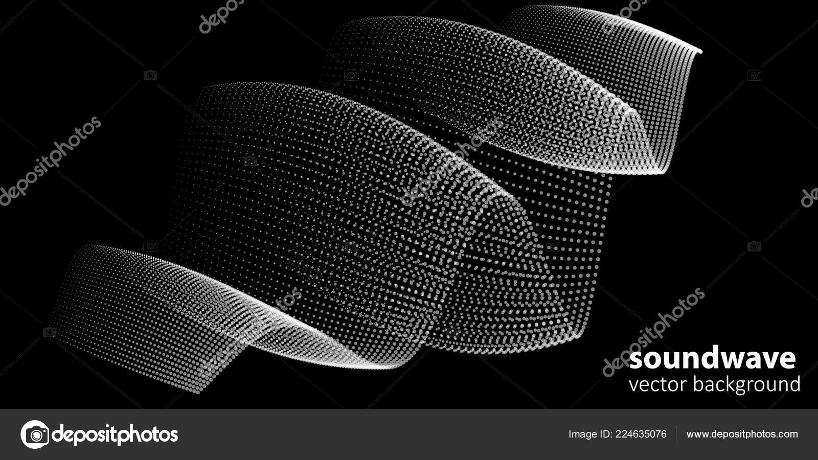 Abstract Sound Wave Gradient Dots Vector Background Stock Vector Image ...