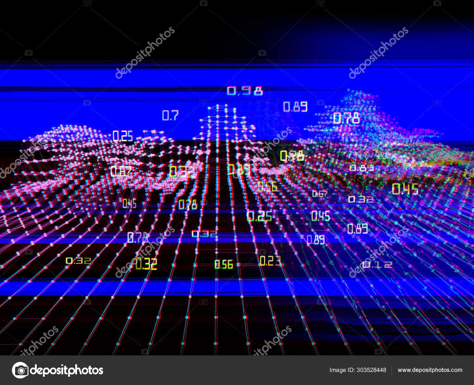 Abstract analysis infographic on dark background. Big data conce Stock ...