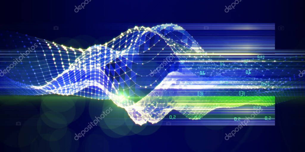 La visualización abstracta analiza los datos de inteligencia artificial ...