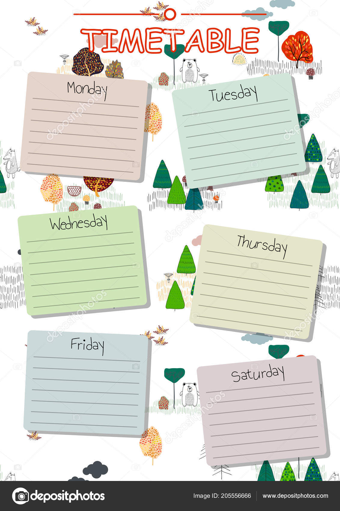 School timetable background for students or pupils. Stock Vector Image ...