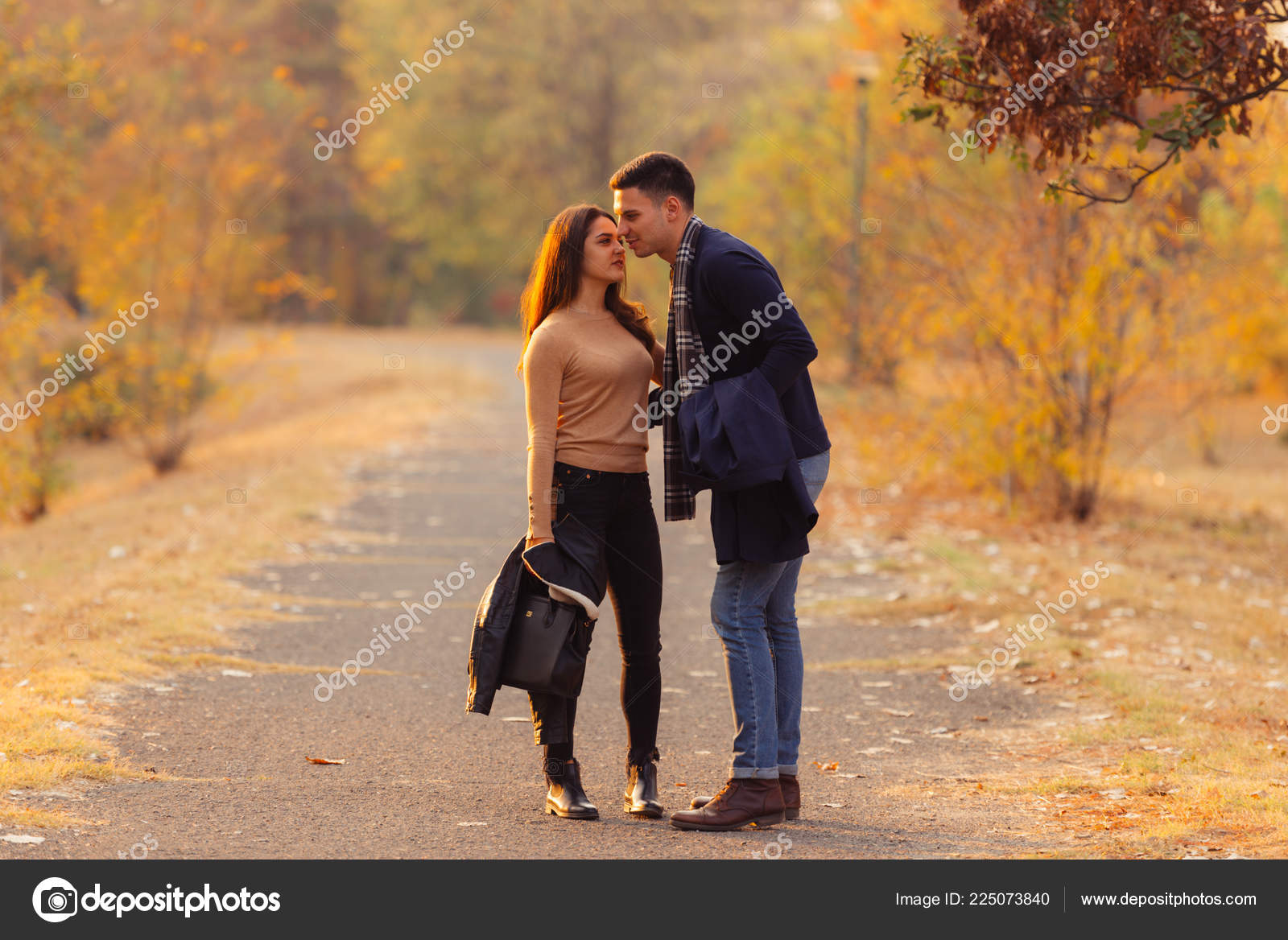 Girlfriend Boyfriend Looking Each Other Feeling Loved Stock Photo by ...