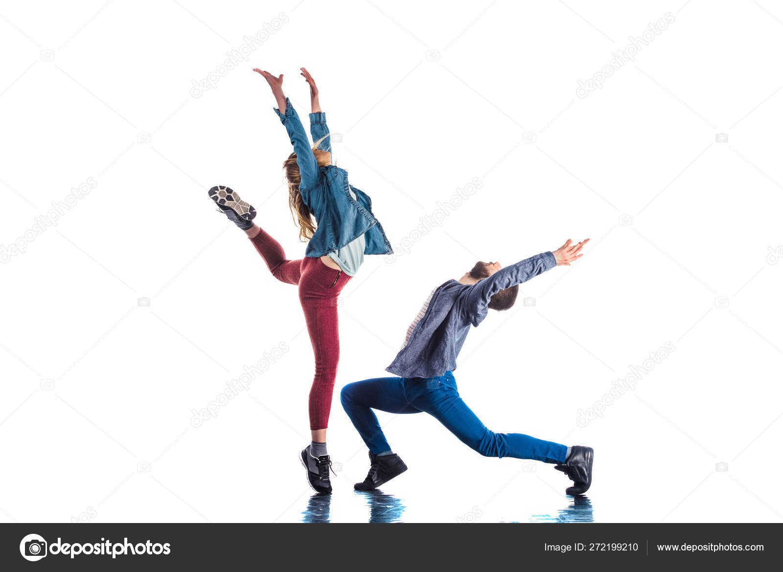 Girl Guy Dancing Together White Background Stock Photo by ©gorgev 272199210