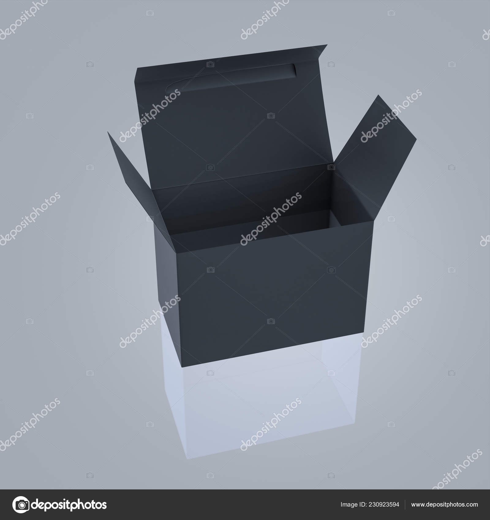 Empty Black Box Gray Background Stock Photo by ©SectoR_2010 230923594