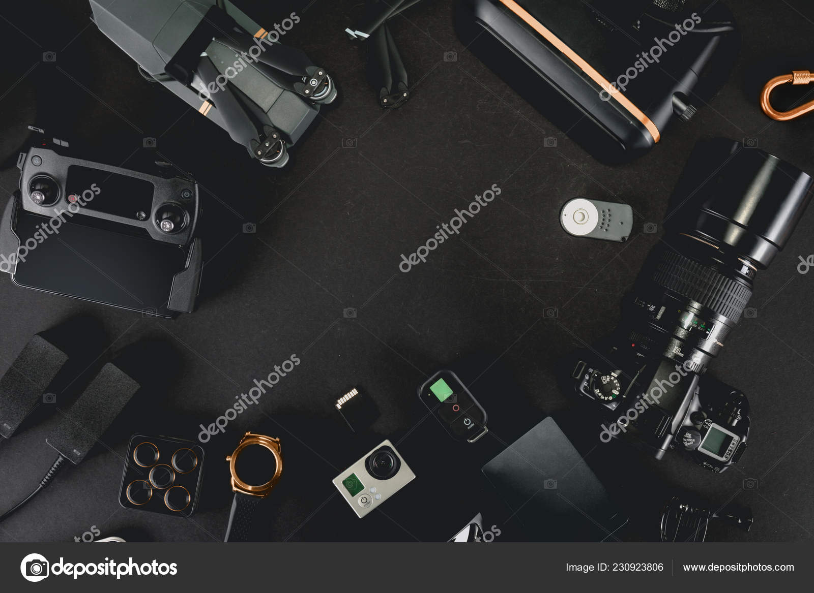 Work Space Photographer Laptop Digital Camera Memory Card Action Camera ...