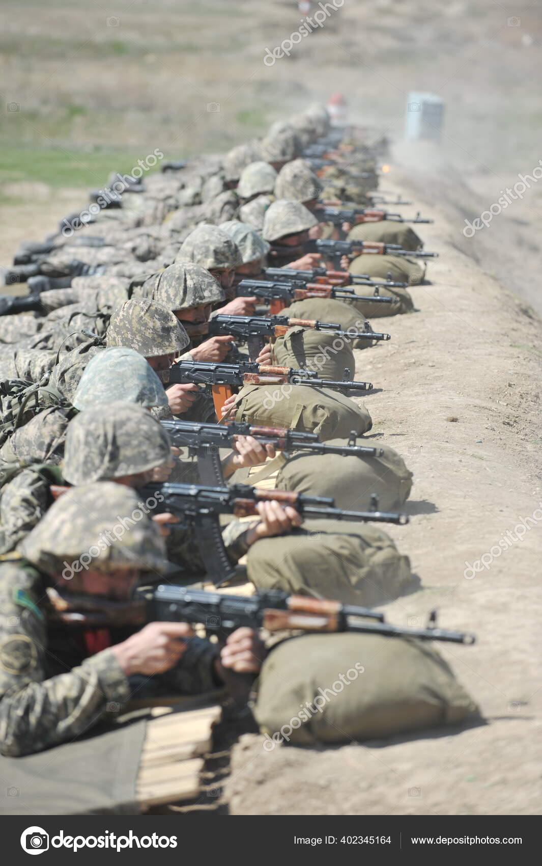 Almaty Kazakhstan 2012 Soldiers Preparing Shoot Targets Field Military ...