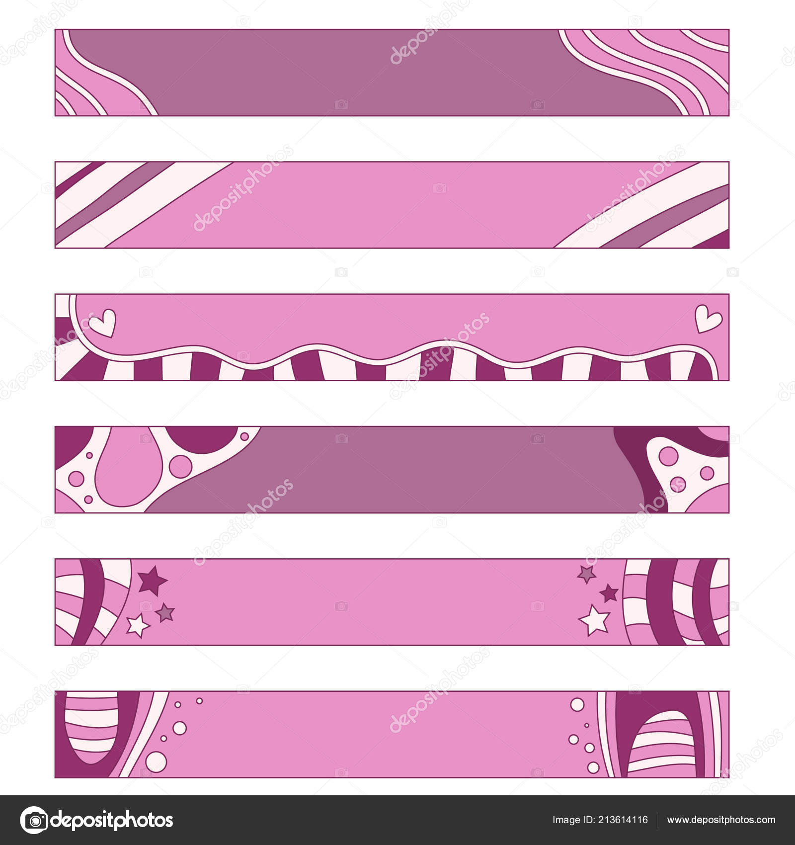Pink Banners Isolated White Background Stock Vector Image by ©Kerstin ...