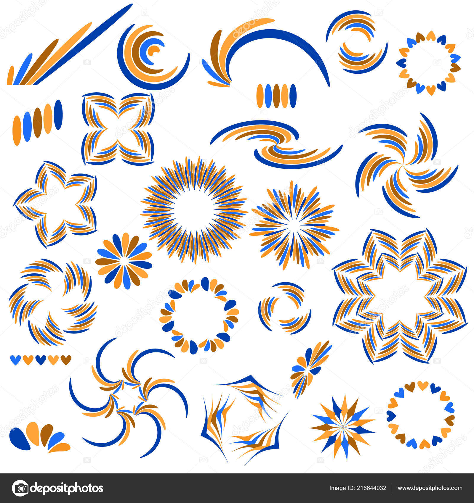 Colección Símbolos Coloridos Sobre Fondo Blanco Vector de stock ...