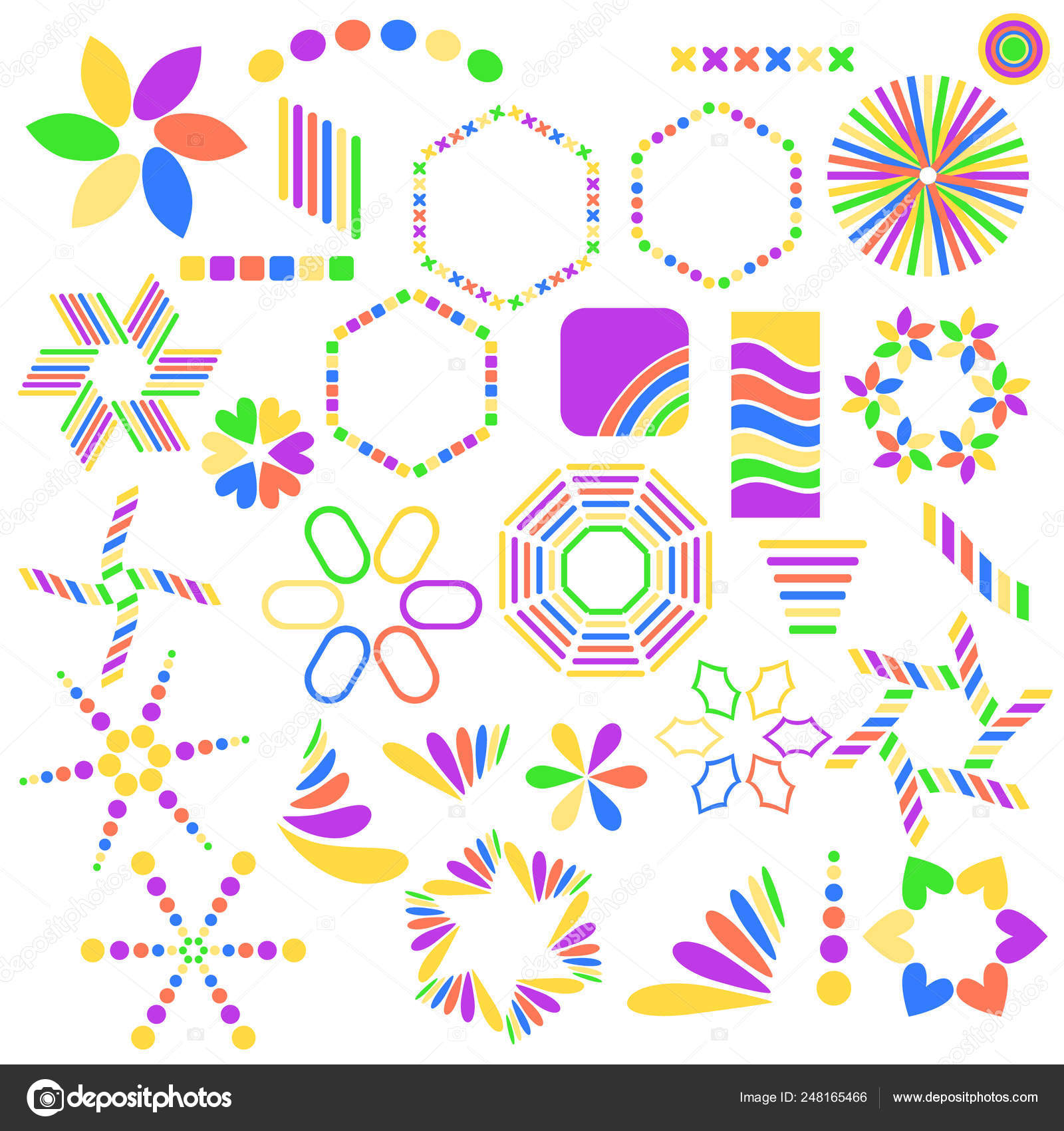 Colorful Symbol Collection White Background Stock Vector by ©Kerstin ...