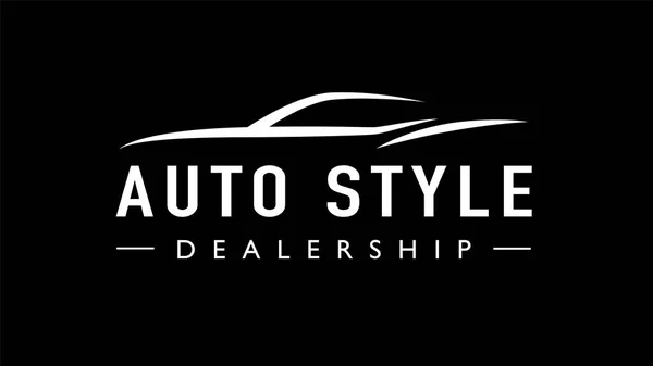 Auto style car logo design with concept sports vehicle silhouette Stock ...