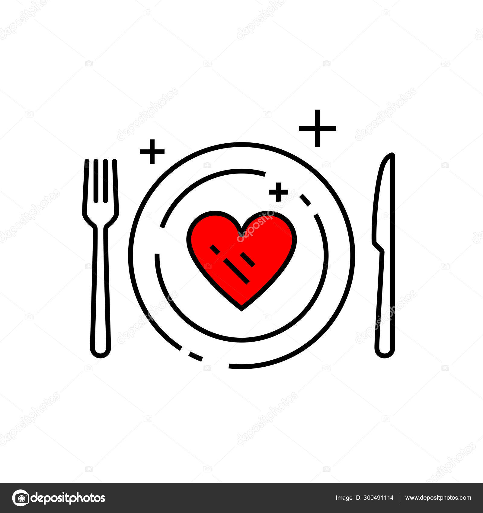 Heart Diet Icon Conceptual Eat Healthy Food Sign Wellness Meal — Stock ...