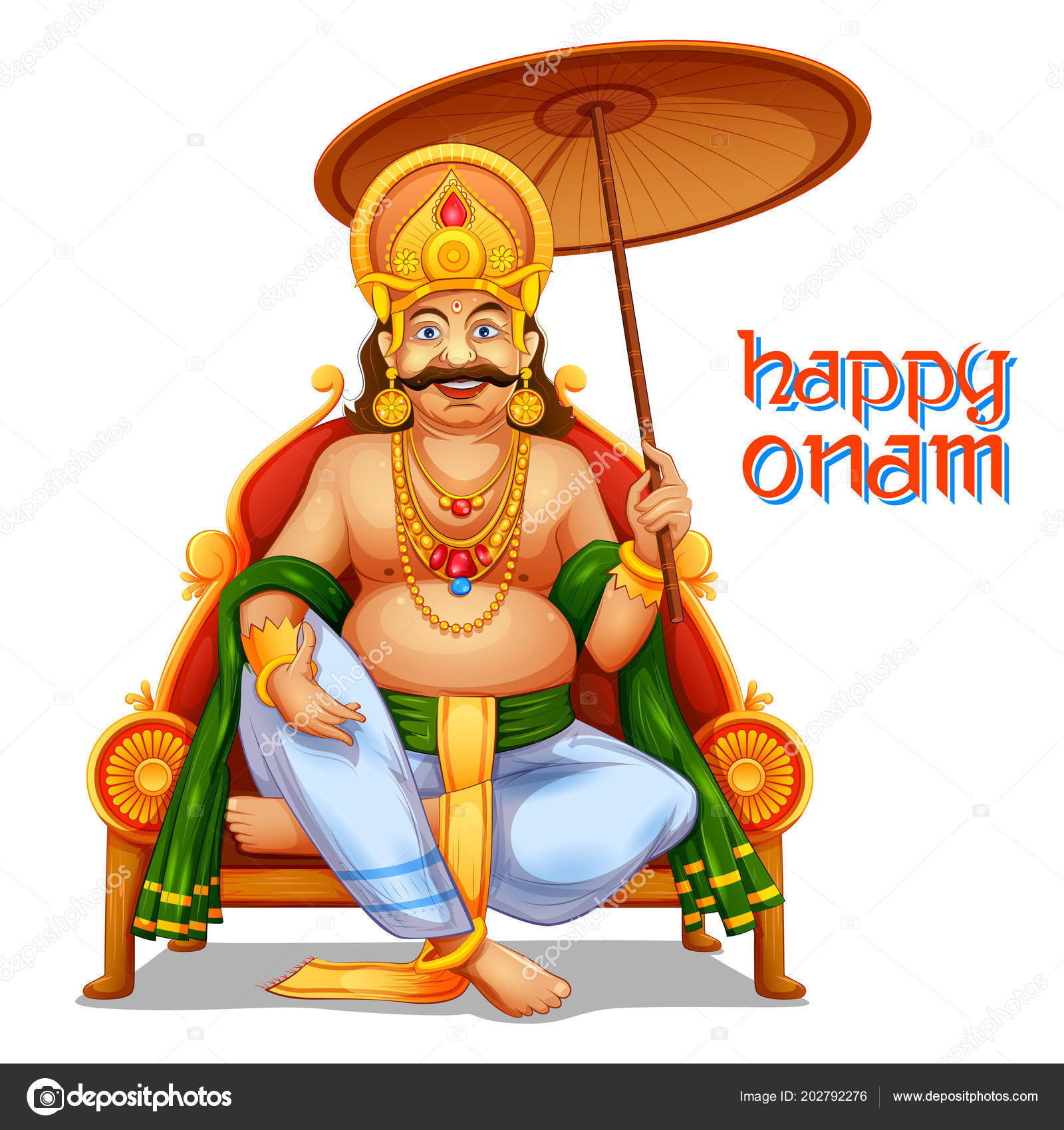 King Mahabali in Onam background showing culture of Kerala Stock Vector ...
