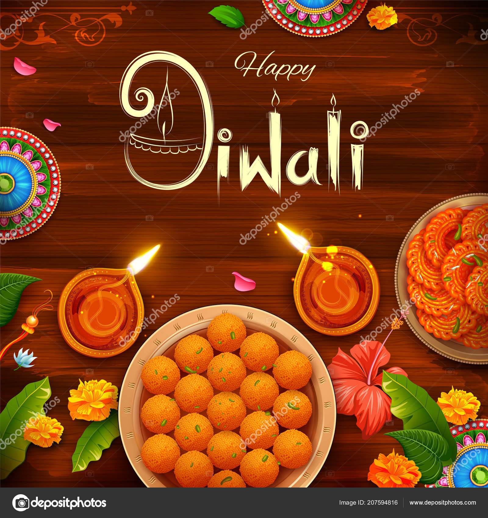 Happy Diwali Wallpaper With Sweets